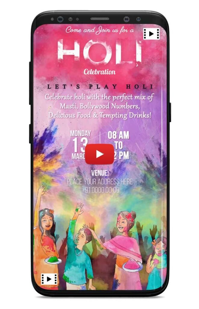 Holi celebration invitation part-2 video