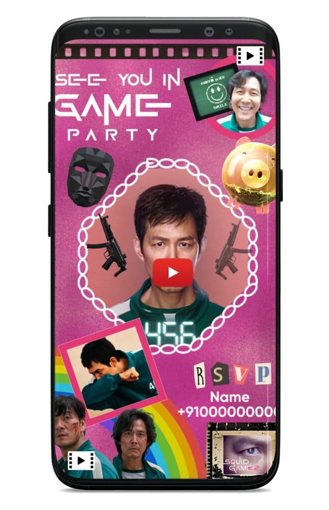 Squid Game Invitation Card | 3VIDEO.IN