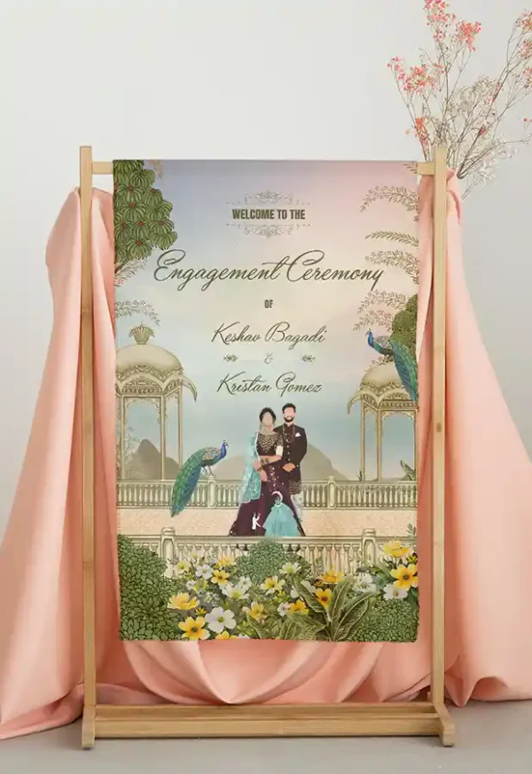 Elegant Engagement Welcome Standee | 3VIDEO.IN